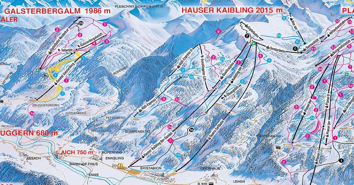 Hauser Kaibling / Schladming - Lyžiarske stredisko - Štajersko ...