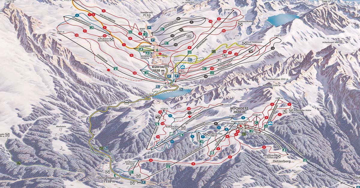 Oetz - Hochötz - Lyžiarske stredisko - Tirolsko - Západné Tirolsko a ...