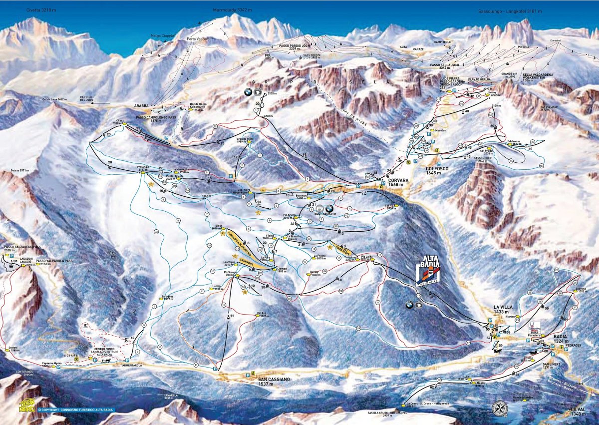 Alta Badia - Lyžiarske stredisko - Južné Tirolsko a Severné Taliansko ...