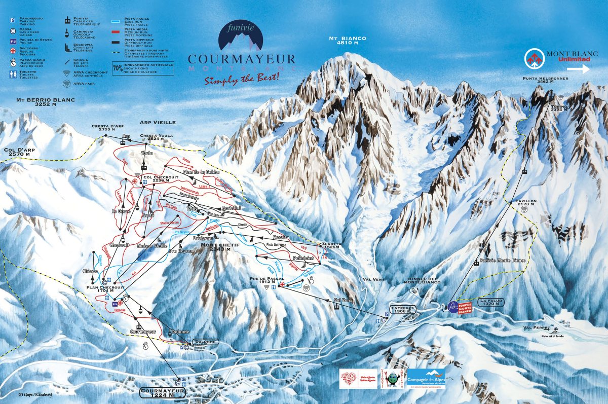 Courmayeur - Lyžiarske stredisko - Talianske Alpy | malyPrinc.sk