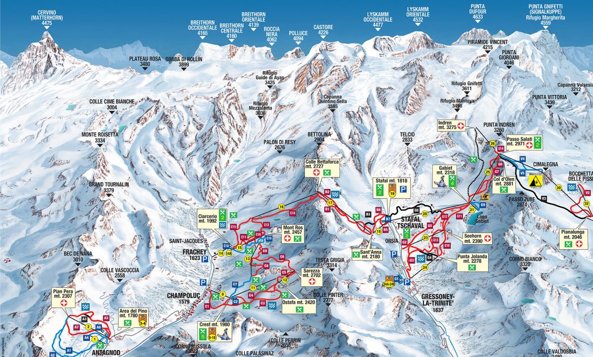 Gressoney-La-Trinité - Lyžiarske stredisko - Talianske Alpy | malyPrinc.sk